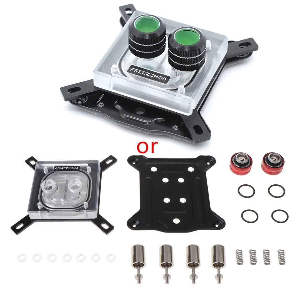 Computer G1/4 Thread Waterblock Acrylic+Copper Water Cooling CPU Cooler ...