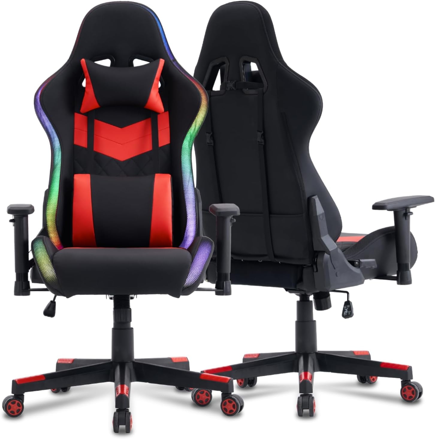 Computer Gaming Chair with LED Lights, RGB Video Gaming Chair with ...