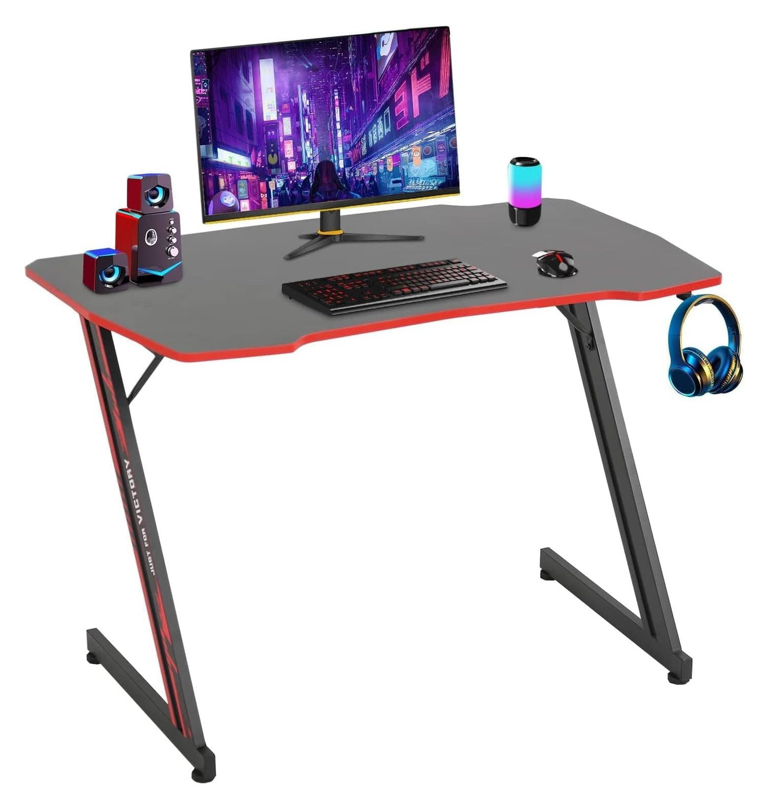 Computer Gaming Desk 39.2" Study Writing Table with Adjustable Feet ...