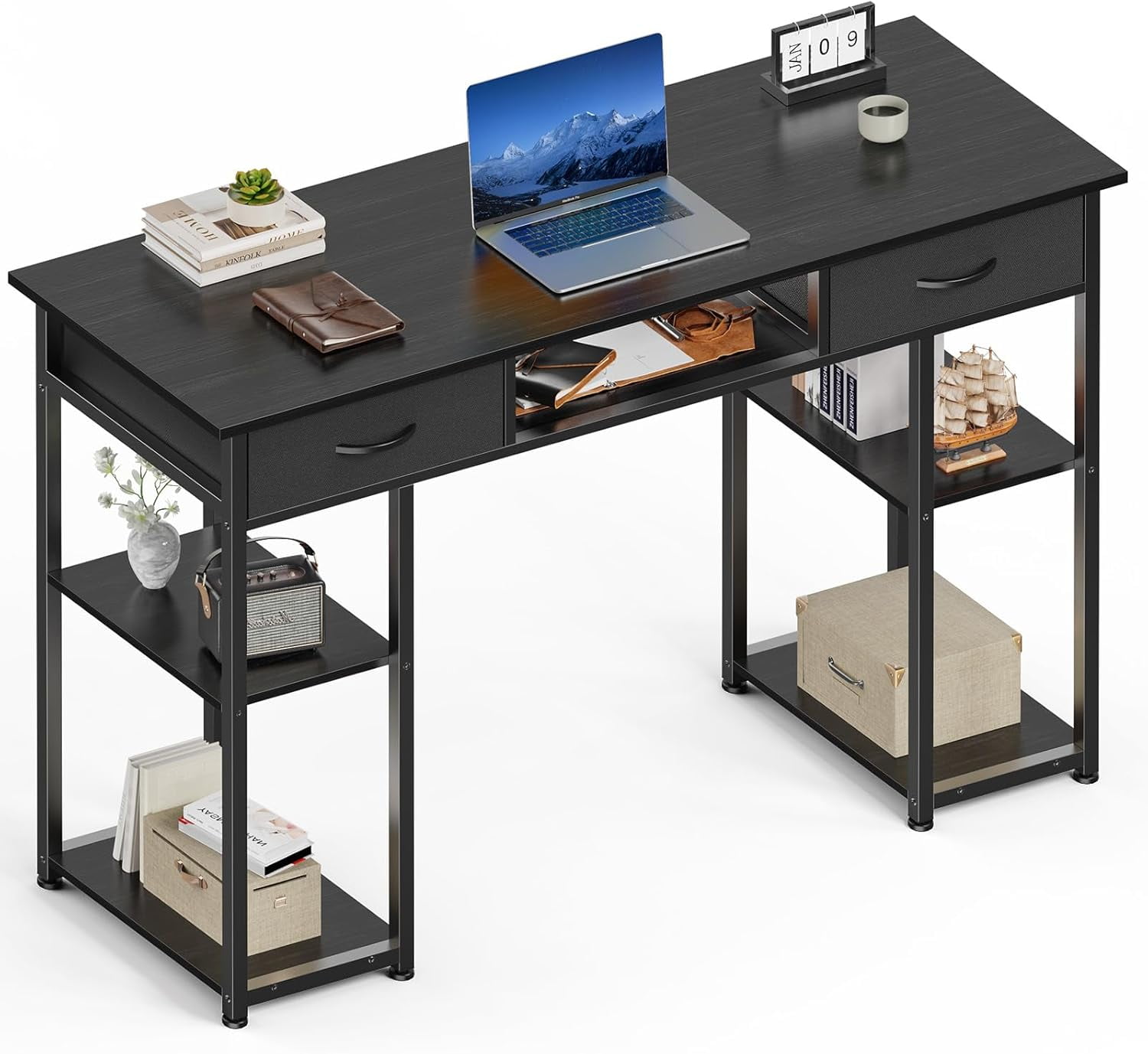 Computer Gaming Desk with Drawers- 48 Inch Office Writing Study PC ...