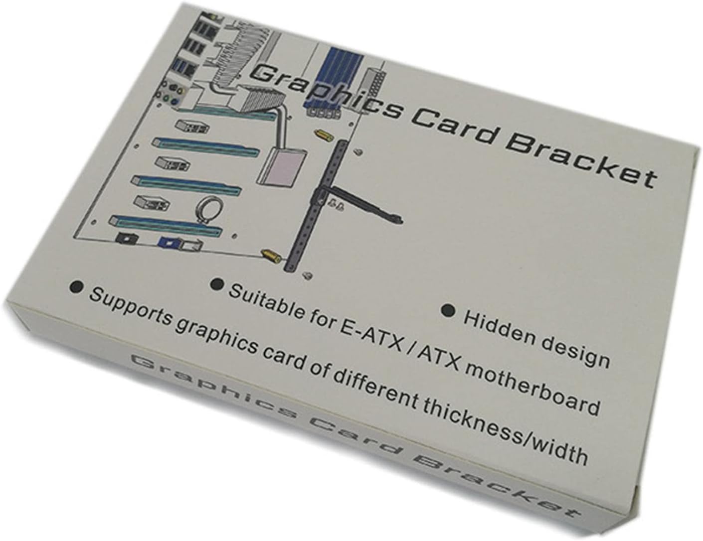 Computer Graphics Card GPU Holder Adjustable Black Verticle Stick Mount ...