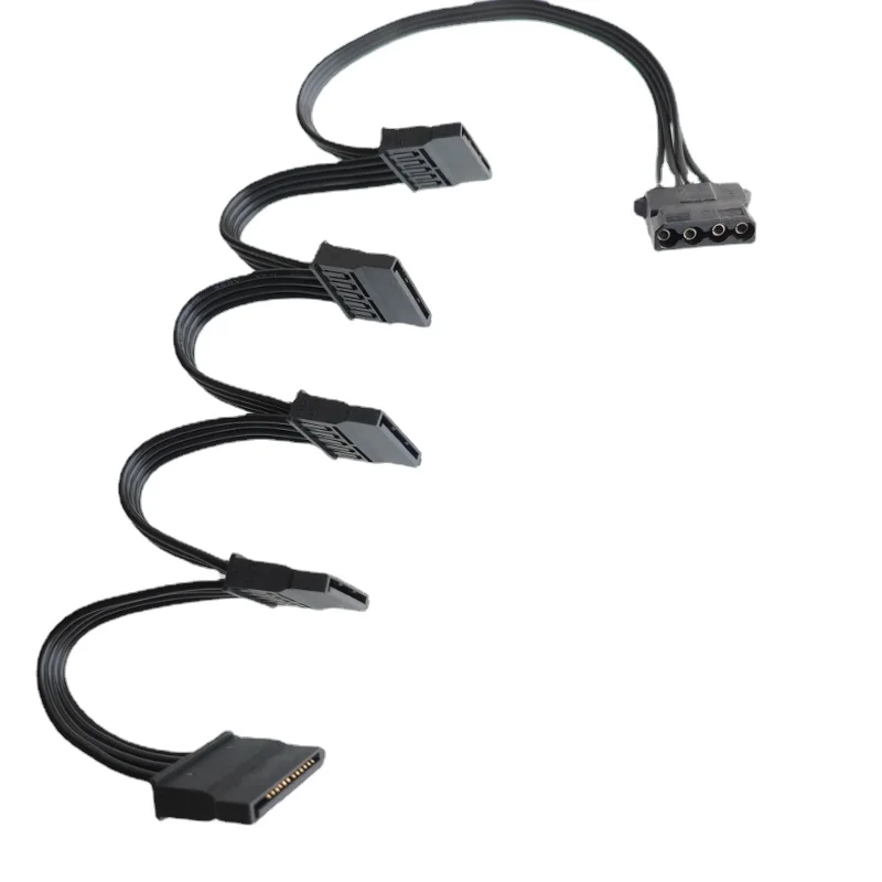 Computer IDE Molex 4Pin To 5 X 15Pin Power SATA Socket Connector Jack ...