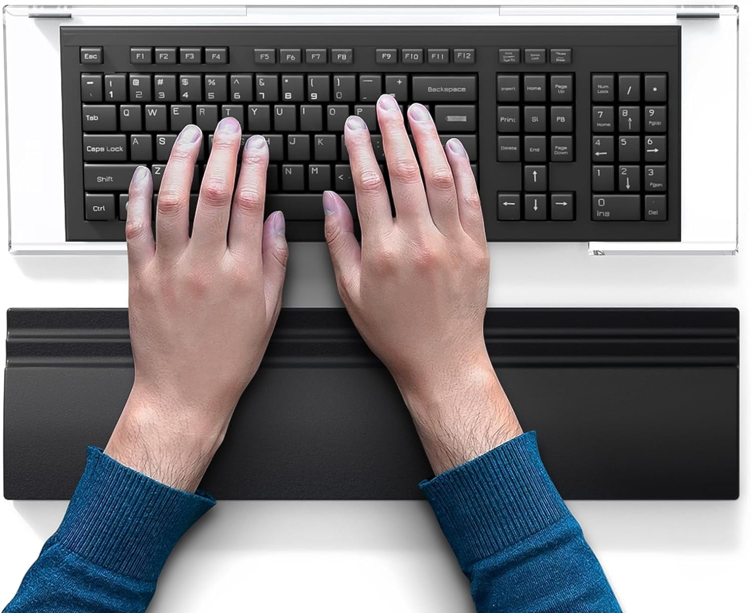 Computer Keyboard Stand & Wrist Rest Pad Set - Ergonomic Keyboard Riser ...