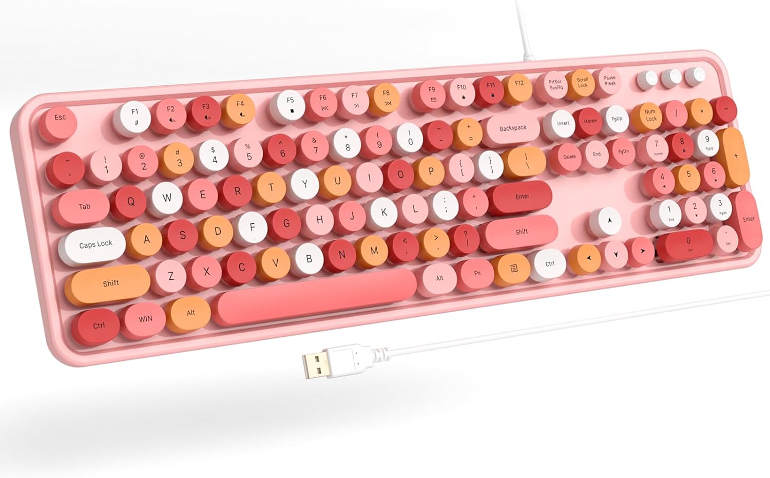 Computer Keyboard Wired, Plug Play USB Keyboard with Large Number Pad ...