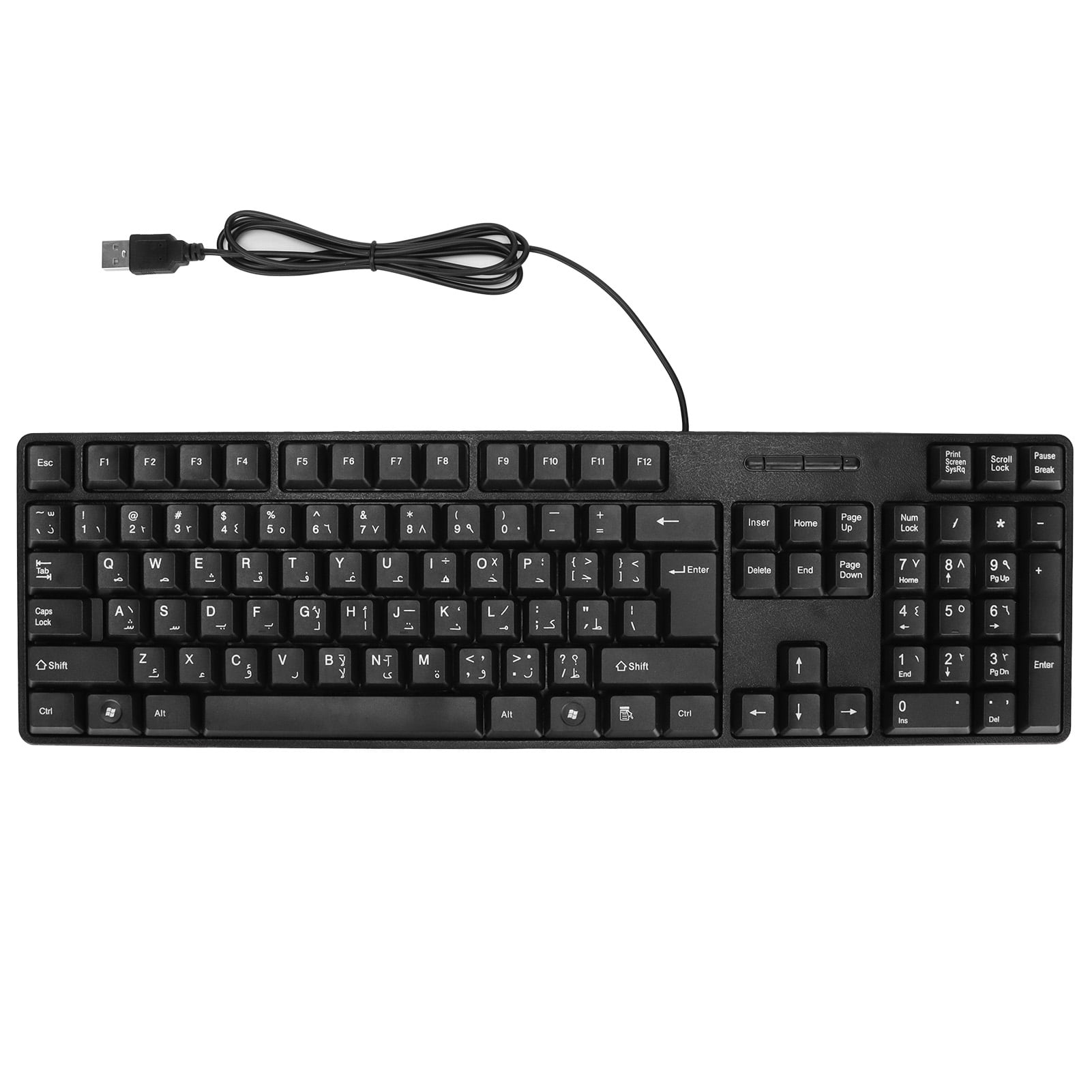 Computer Keyboards Ergonomic Design Durable USB Wired Arabic English ...