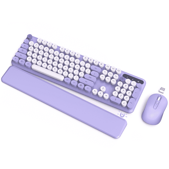 Wireless Keyboard and Mouse Combo, Typewriter Keyboard with Detachable ...