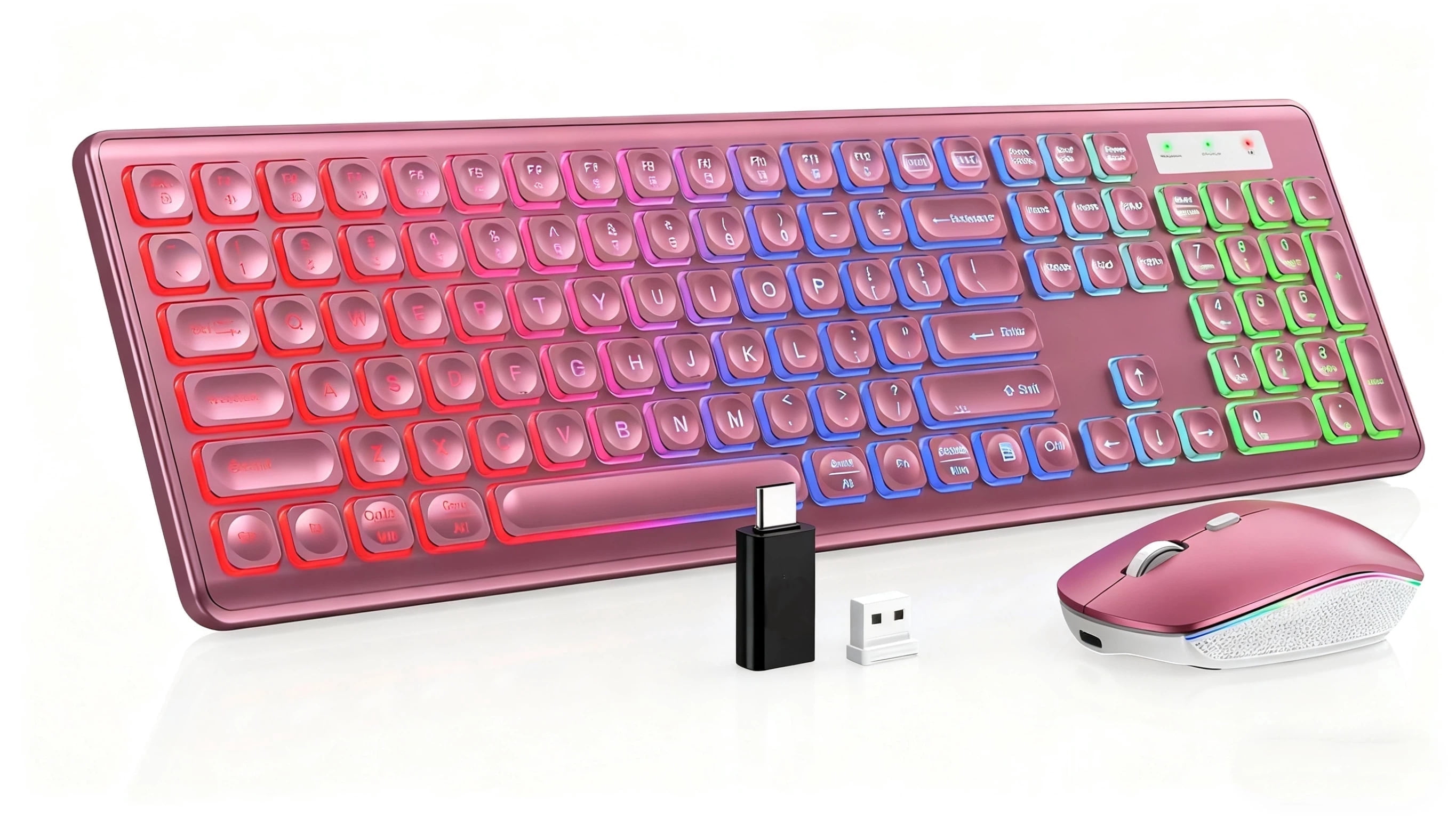 Wagpak Wireless Keyboard and Mouse Combo RGB Backlit Rechargeable 2 ...