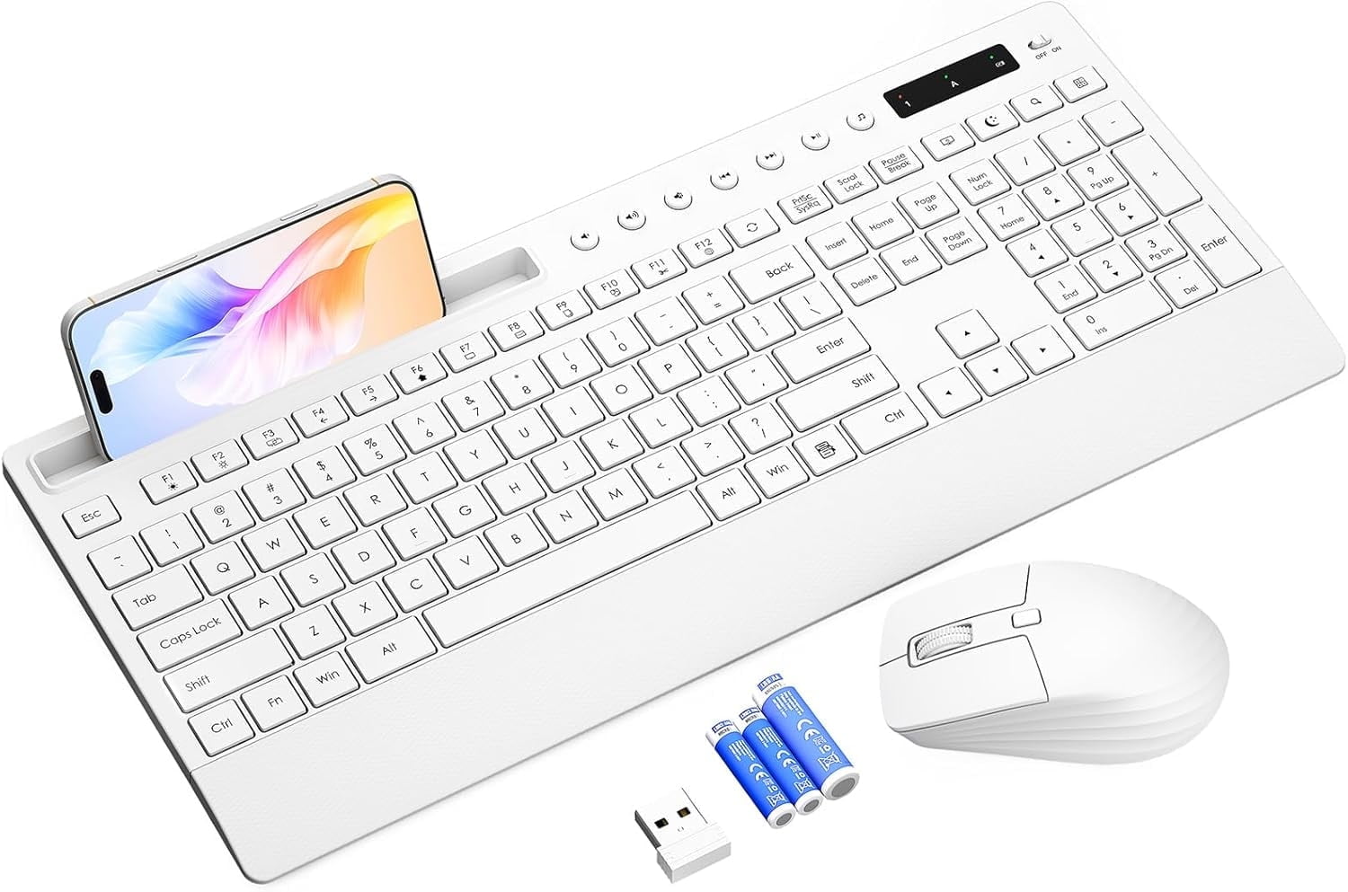 Wireless Keyboard and Mouse Combo with Full-Size Quiet, Palm Rest ...
