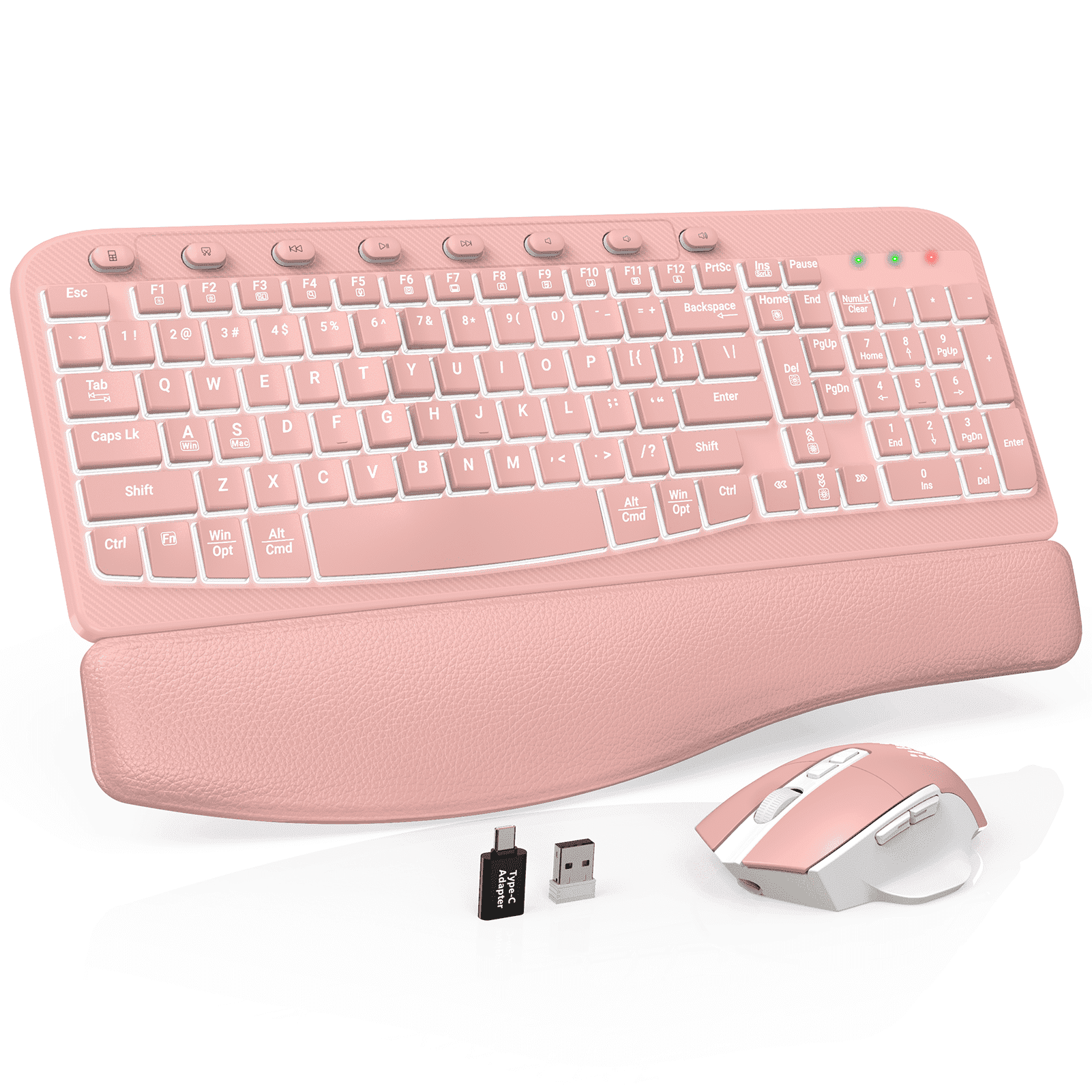 Wireless Keyboard and Mouse Combo - Ergonomic Wave Rechargeable ...