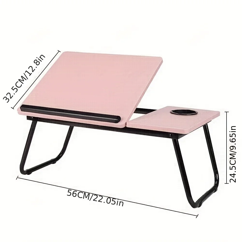 Computer Lazy Desk with Ergonomic Design, Integrated Foldable Table ...