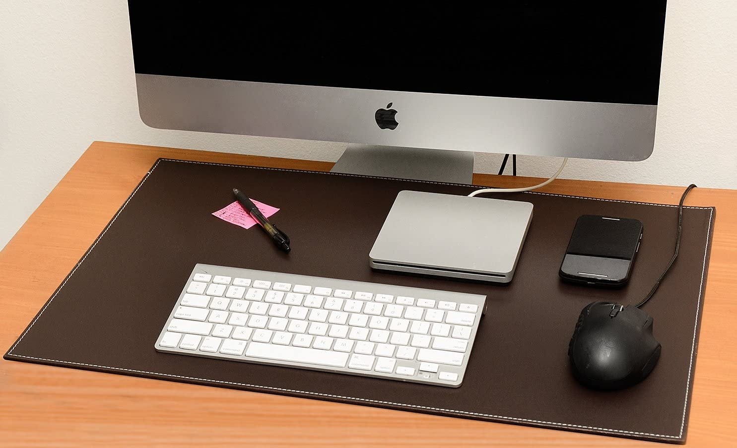 Computer Leather Desk Pad, Reversible Color Design Brown to Khaki ...