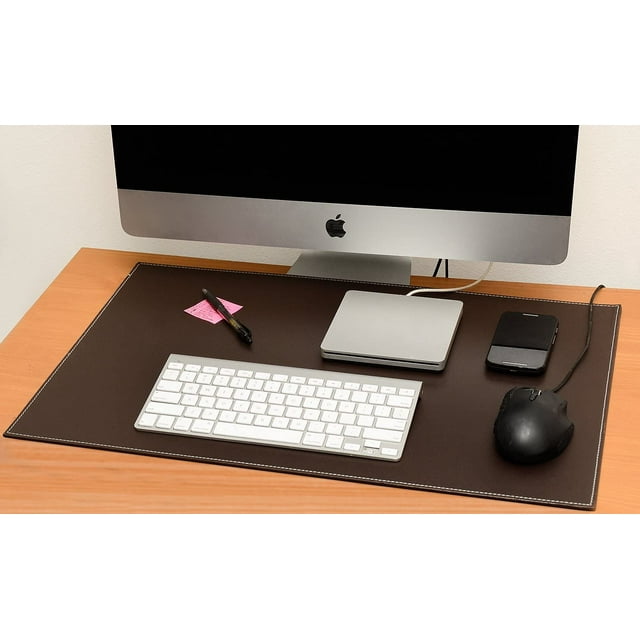 Computer Leather Desk Pad, Reversible Color Design Brown to Khaki ...
