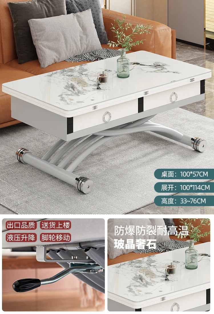 Computer Liftable Living Room Center Coffee Table Marble Sofa Office ...