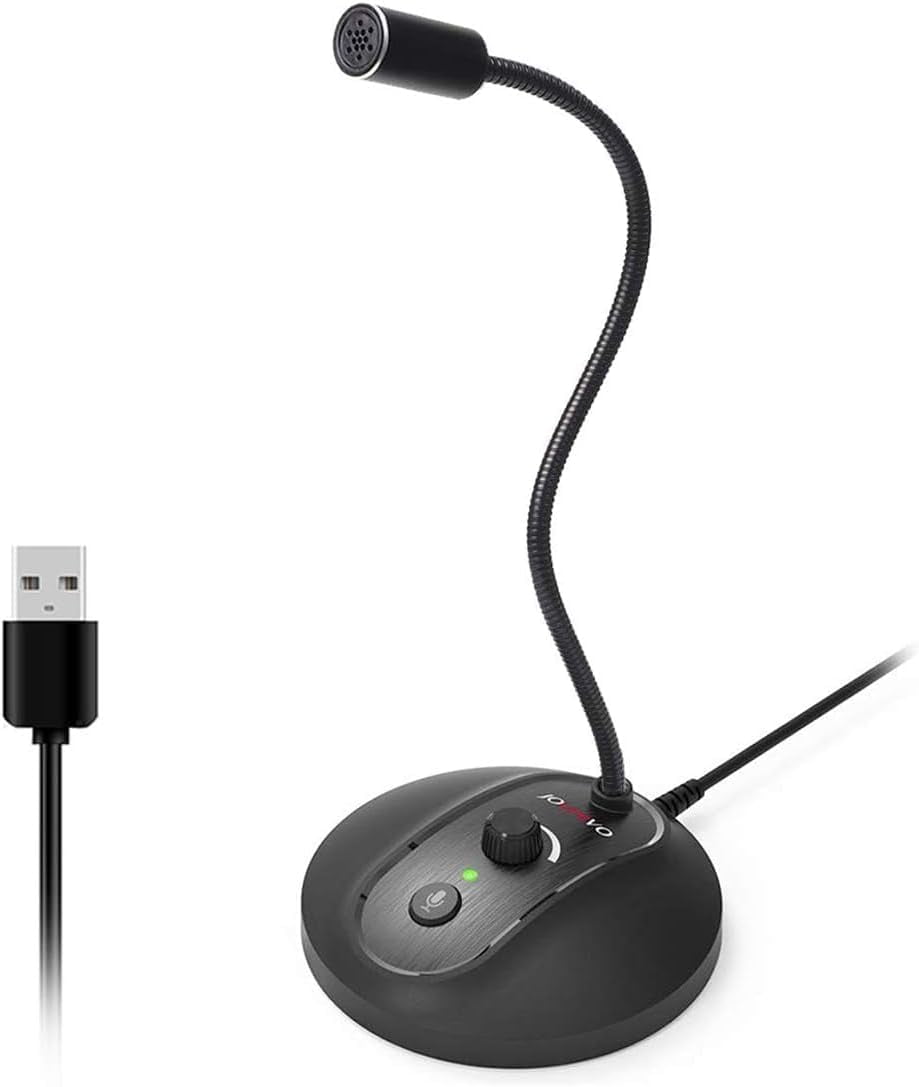 Computer Microphone with Mute Button, Plug&Play Condenser, Desktop, PC ...