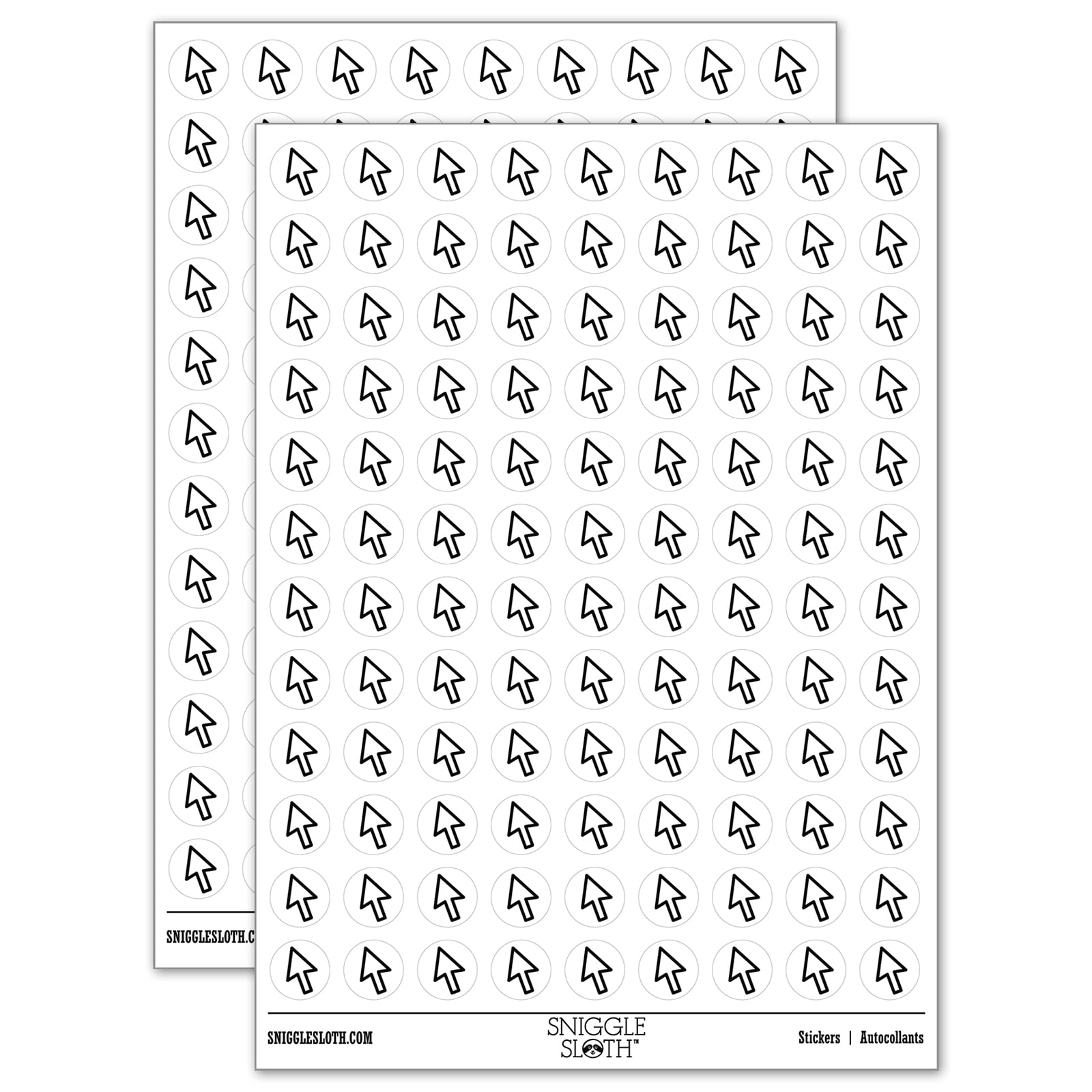 Computer Mouse Arrow 200+ Round Stickers - White - Matte Finish - 0.50 ...