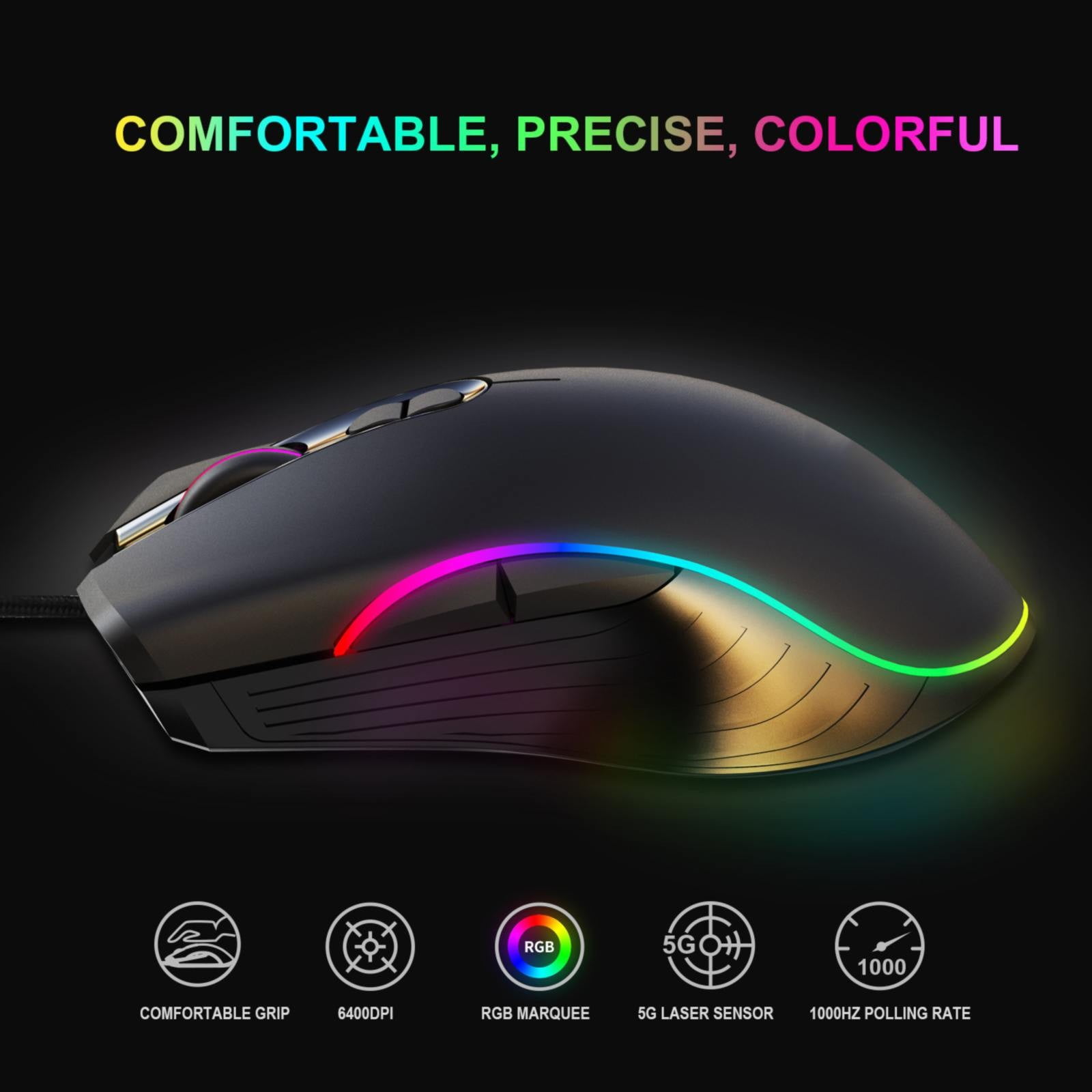 Computer Mouse Wireless Wireless Gaming Mouses: Interchangeable Side ...