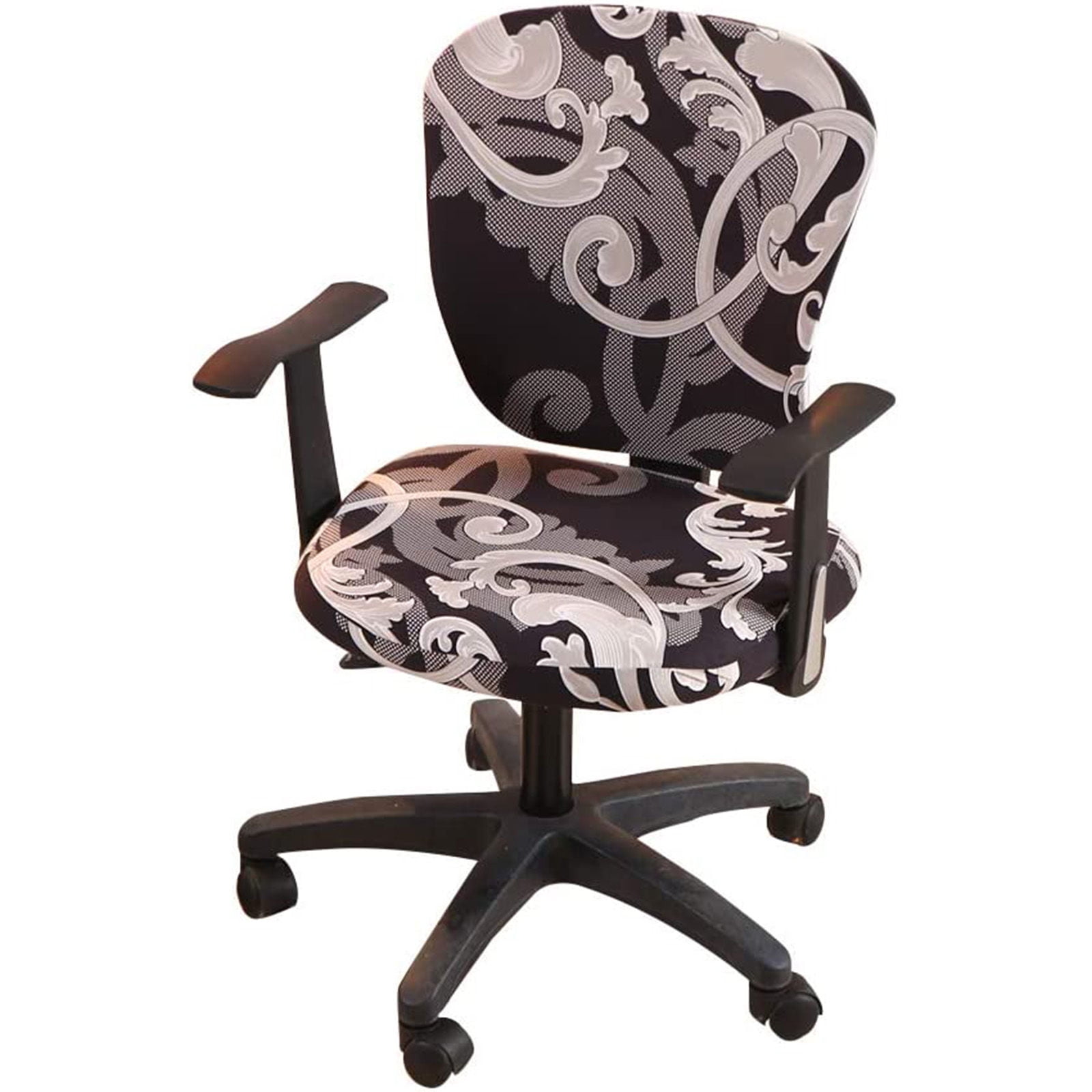 Computer Office Chair Cover, 2 Pieces Stretch Split Office Chair Cover ...