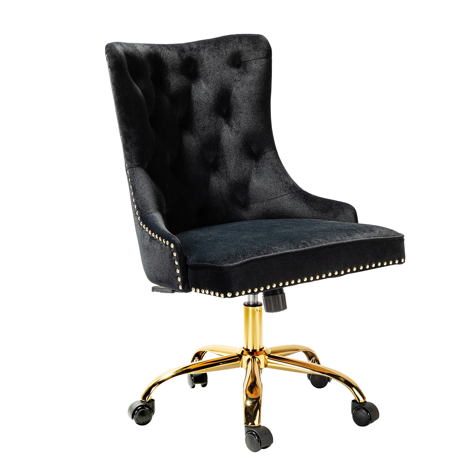 Computer Office Task Chair Modern Swivel Wingback Tufted Back Nailhead ...