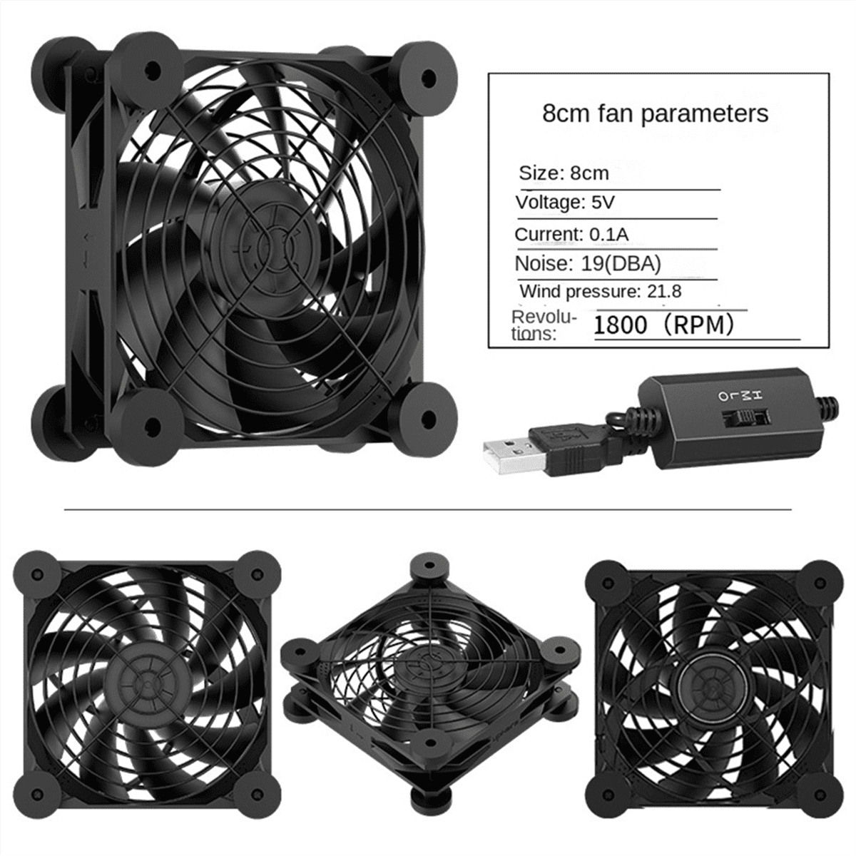 Computer PC Case Fan USB Powered 5V Silent Chassis Cooler for Router ...