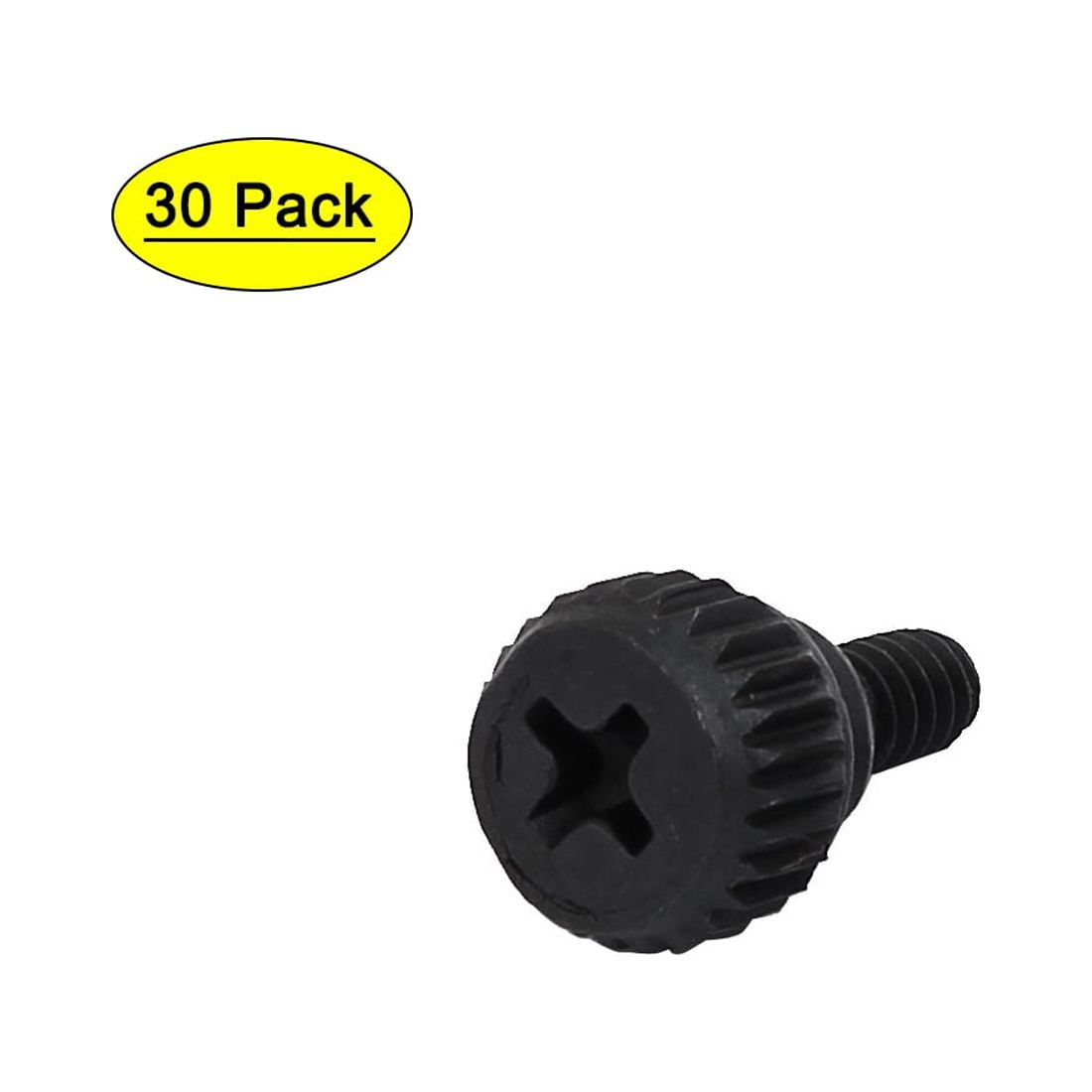 Computer PC Case Metal Flat Head Knurled Thumb Screw M3.5x6mm Black ...