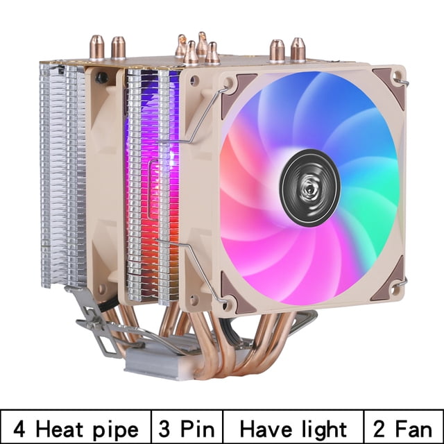 Computer PWM 4 Copper Tube Heat Sink Fan Twin Tower Type PC Air-Cooled ...
