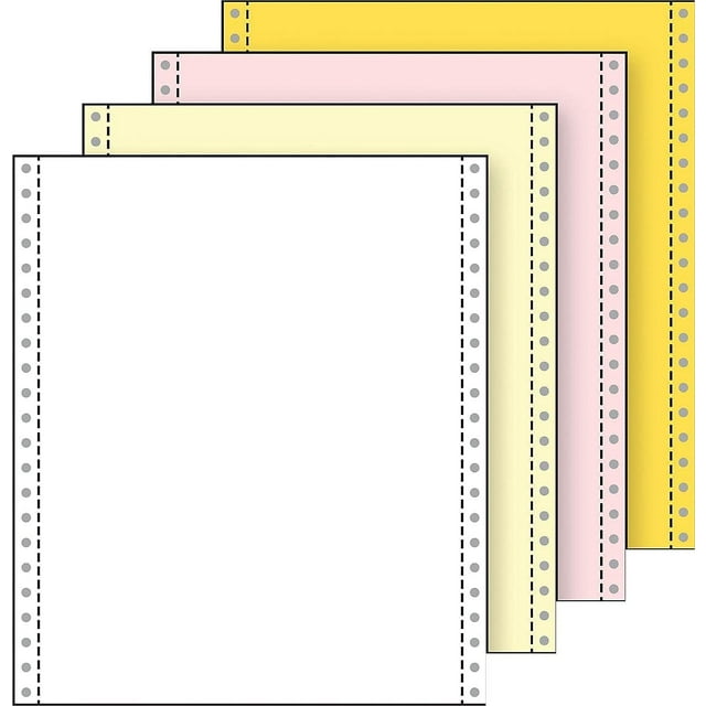 4 Part Computer Paper, White-Yellow-Pink-Gold, 9 1/2 X 11, 02234, 800 ...