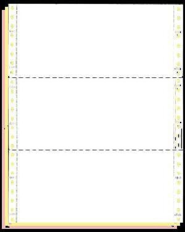 Computer Paper, 9 1/2 x 3-2/3, 3 Part, Tractor Feed, White-Yellow-Pink ...