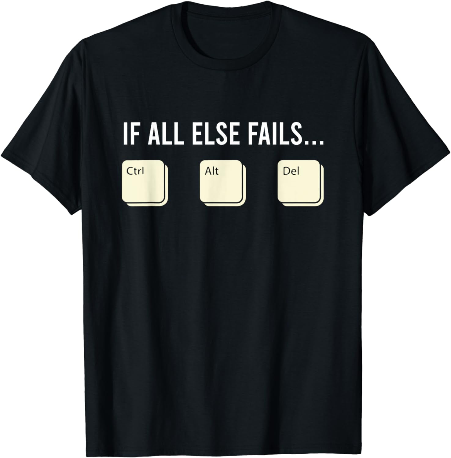 Computer Programmer Funny If All Else Fails Ctrl Alt Del T-Shirt ...