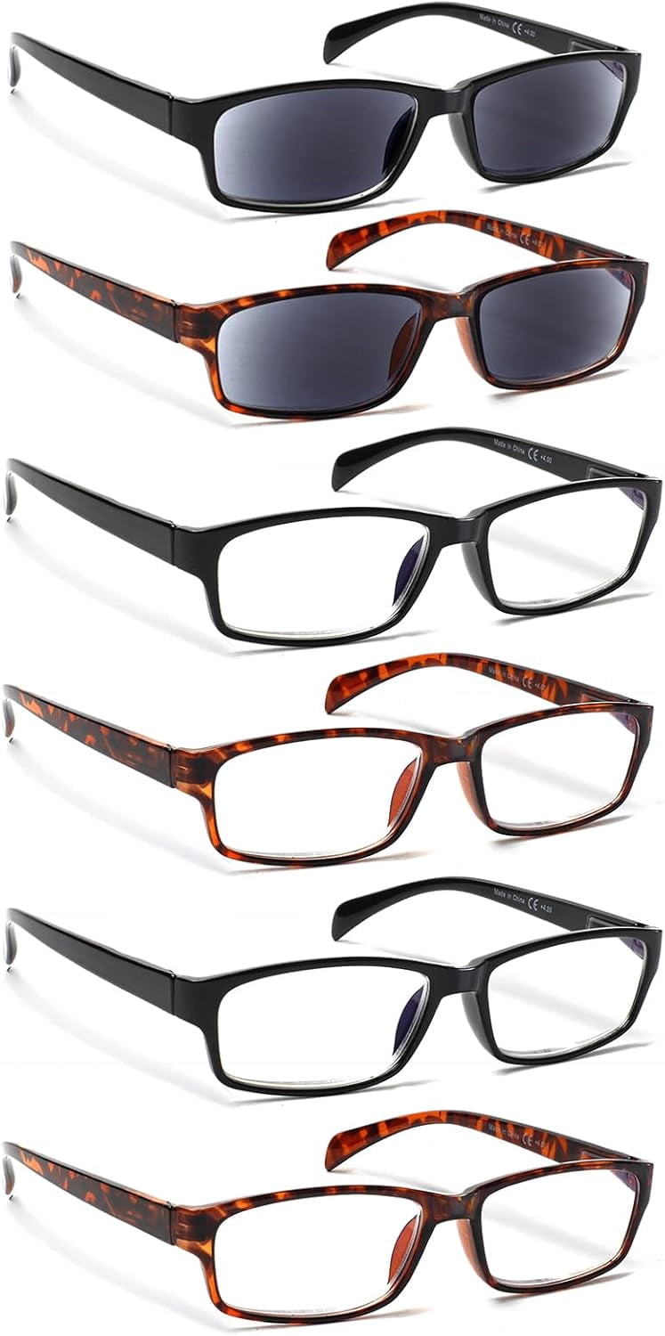 Computer Reading Glasses for Women and Men 6 Pack Blue Light Blocking ...