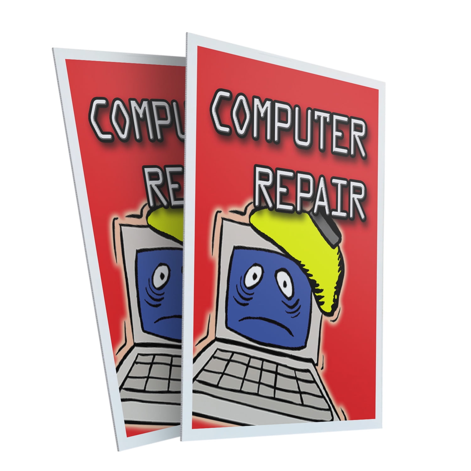 Computer Repair (2-PACK) 24" x 36" Plastic Signs | Sign Insert 4mm ...