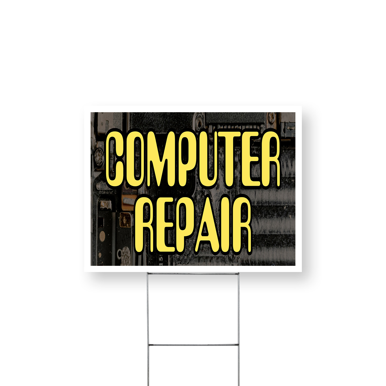 Computer Repair Yard Sign 12 Inch x 16 Inch Double Sided Weatherproof ...