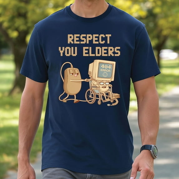 Computer Respect Your Elders T-Shirt – Funny Retro Tech Gamer Tee ...