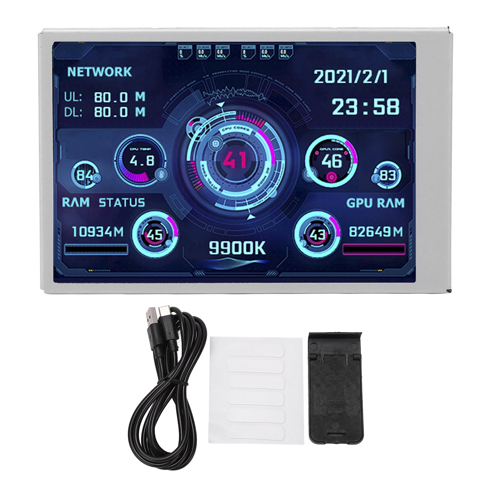 Fyydes 3.5" LCD Mini Computer Monitor with Bracket & USB Power Cable ...
