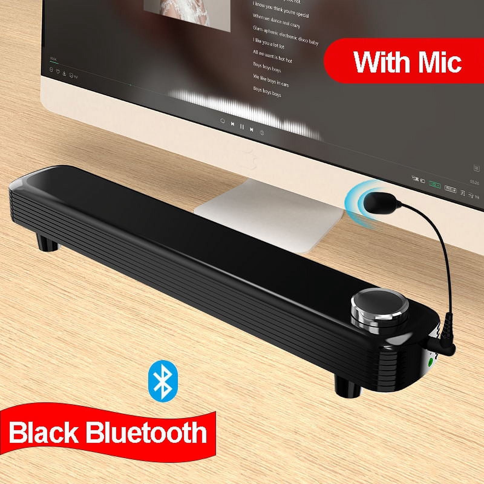 Computer Speaker 2 * 3.5mm Wired Computer Stereo Sound Bar Bass USB ...