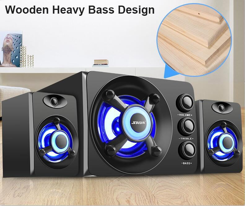 Computer Speaker Combination USB PC Desktop Power Bluetooth Plus USB-TF ...