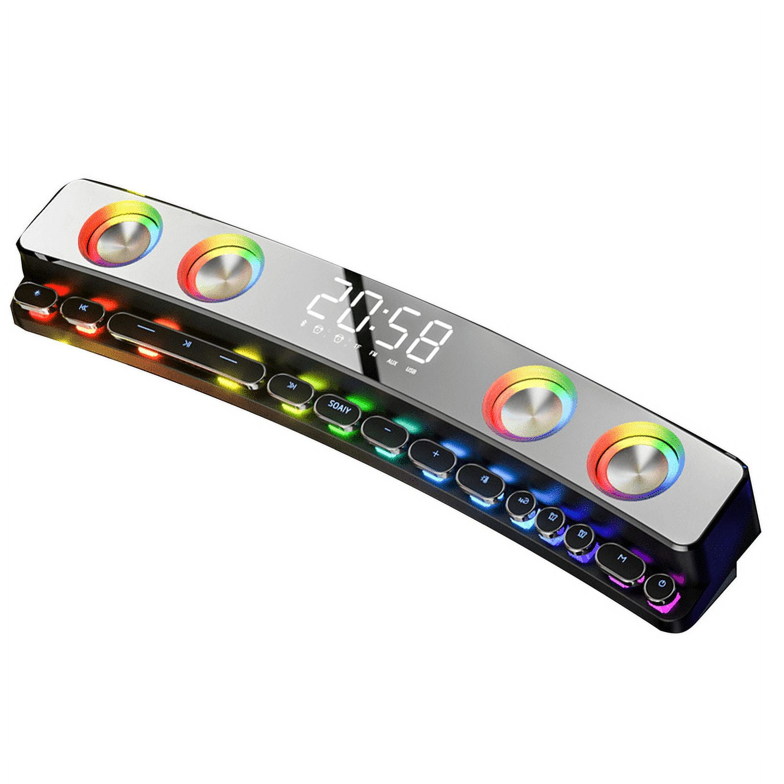 Computer Speakers Bluetooth Desktop Soundbar - HiFi Stereo Audio RGB ...