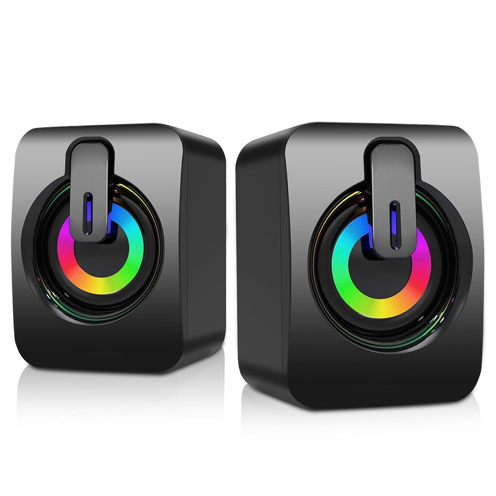 TSV 2.0 RGB Gaming Speakers, USB-Powered, 7 LED Colors, Compatible with ...