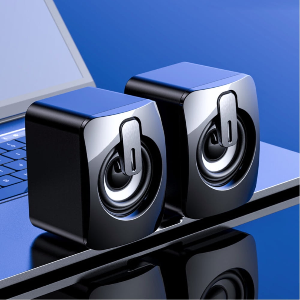 Computer Speakers for Desktop PC Plug & Play USB Speaker with 2 Speaker ...