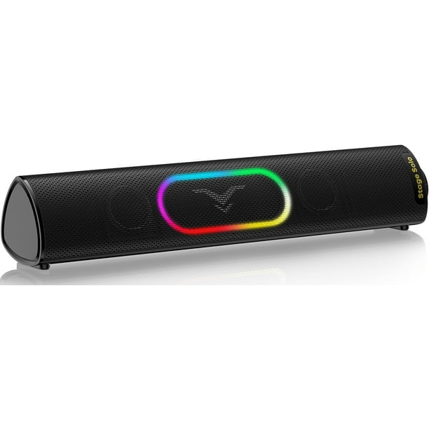 Computer Speakers, HiFi Stereo Computer Sound Bar with Dynamic RGB ...