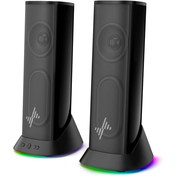 Computer Speakers, Immersive Sound with Lights, /-C & 3.5mm Plug-and ...