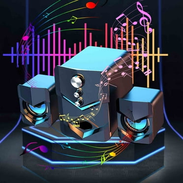 beFree Sound Computer Gaming 2.1 Speaker System with Color LED Lights ...