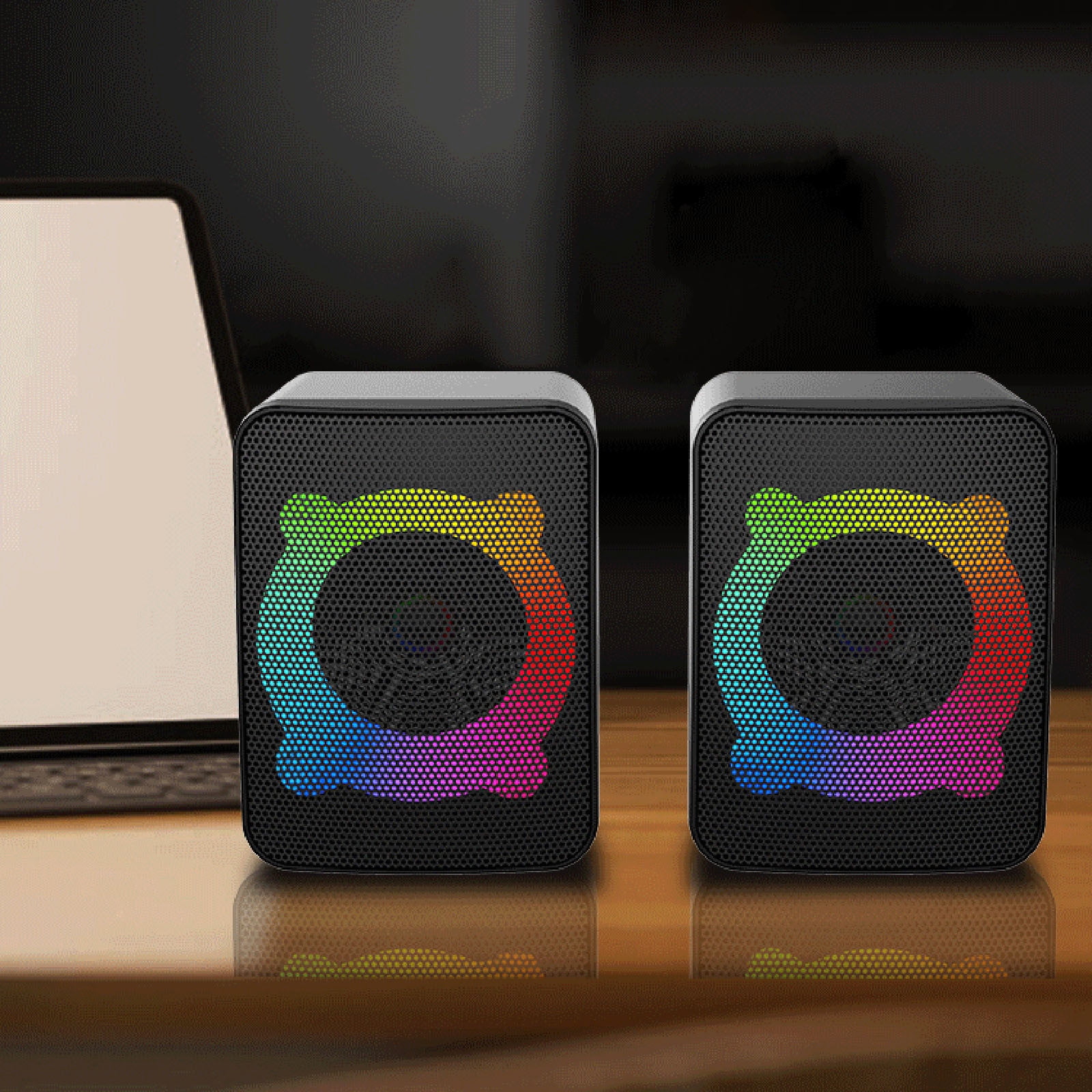 Computer Speakers,RGB Computer Speakers,USB-Powered PC Speakers with 7 ...