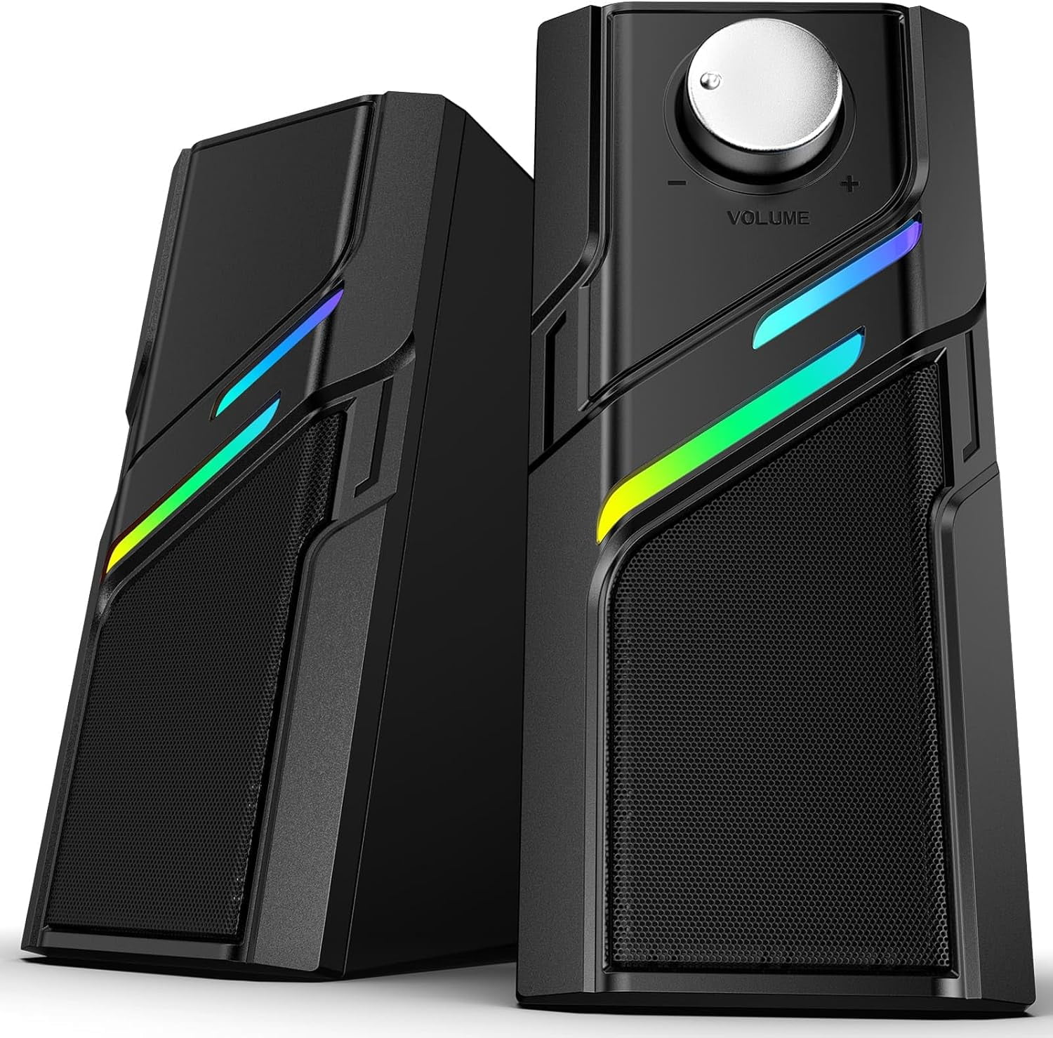 Computer Speakers for Desktop PC with Easy Knob, Clear Powerful Sound ...