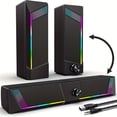 Computer Speakers with RGB Light, USB Powered Wired PC Speakers with 3 ...