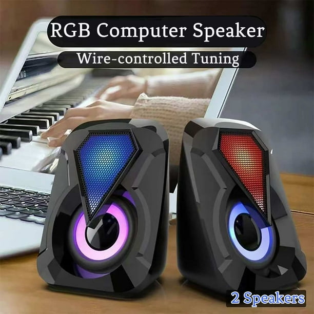 Computer Speakers with Subwoofer For PC Desktop Computer Laptop LED ...