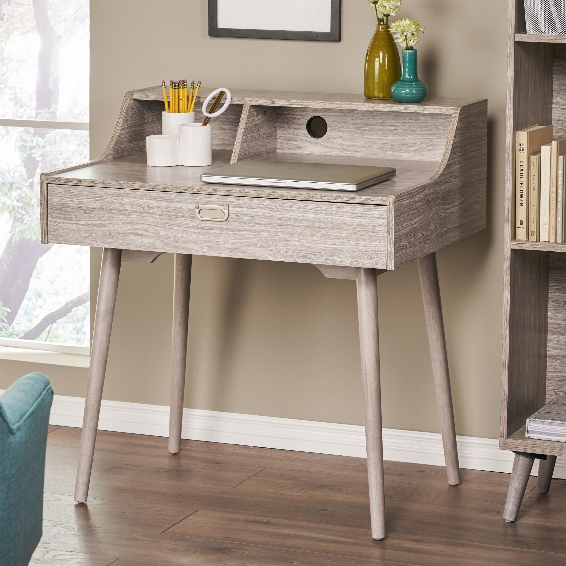 Computer Study Desk with Drawer,Grey - Walmart.com