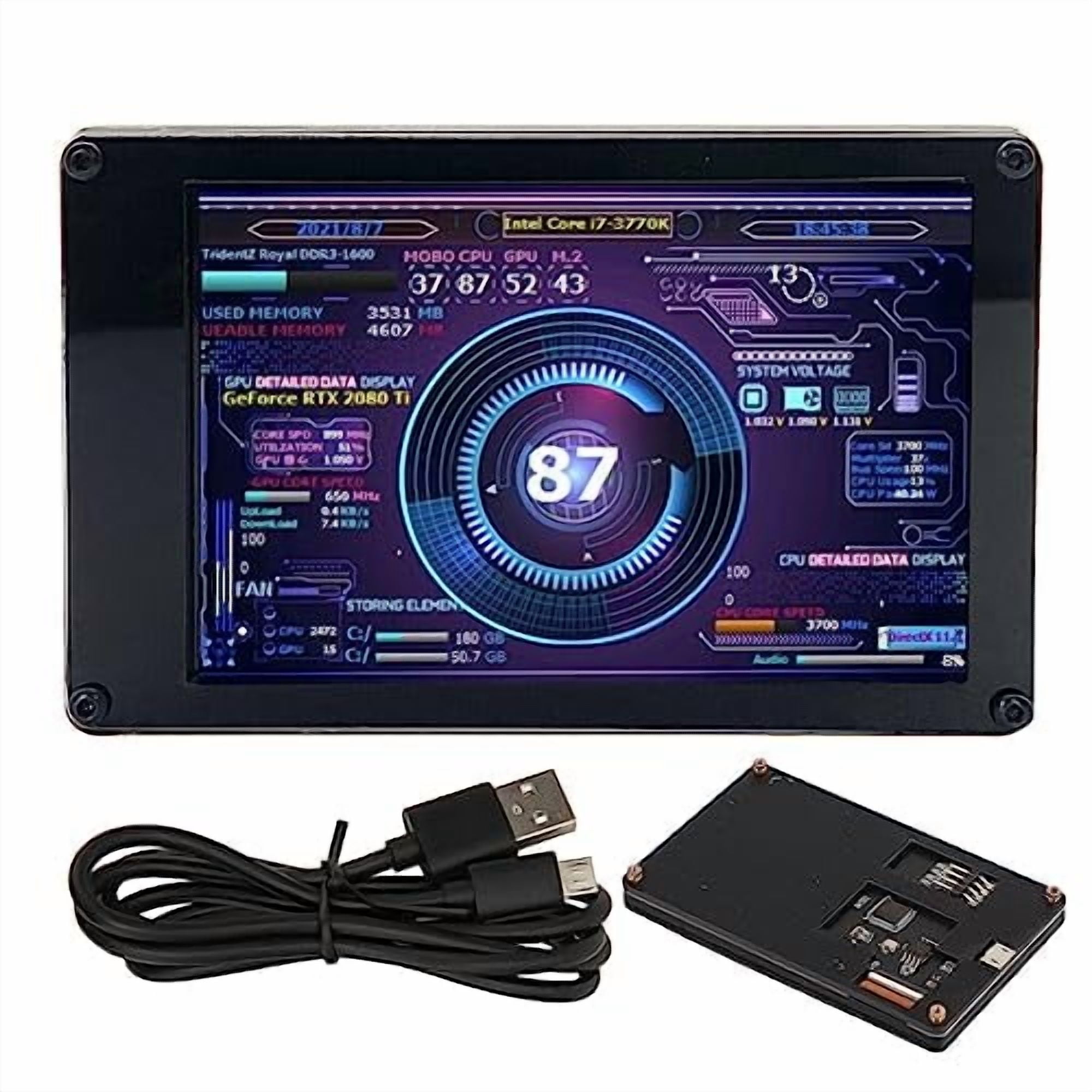 Computer Temp Monitor, 3.5 Inch USB Mini Sub Screen, Temperature ...