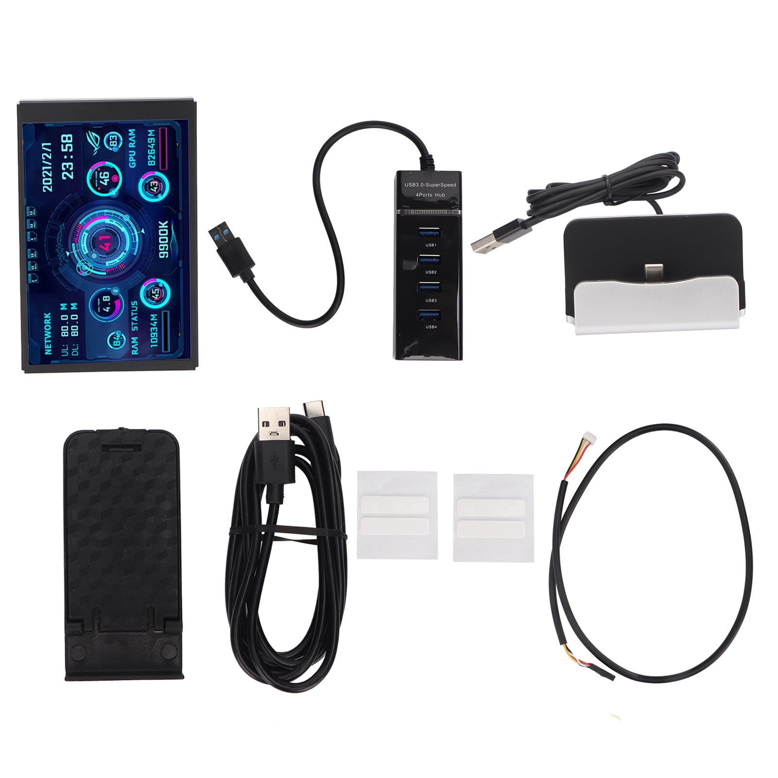 Computer Temp Monitor 3.5in IPS Full View USB C Auto Off Rotatable PC ...