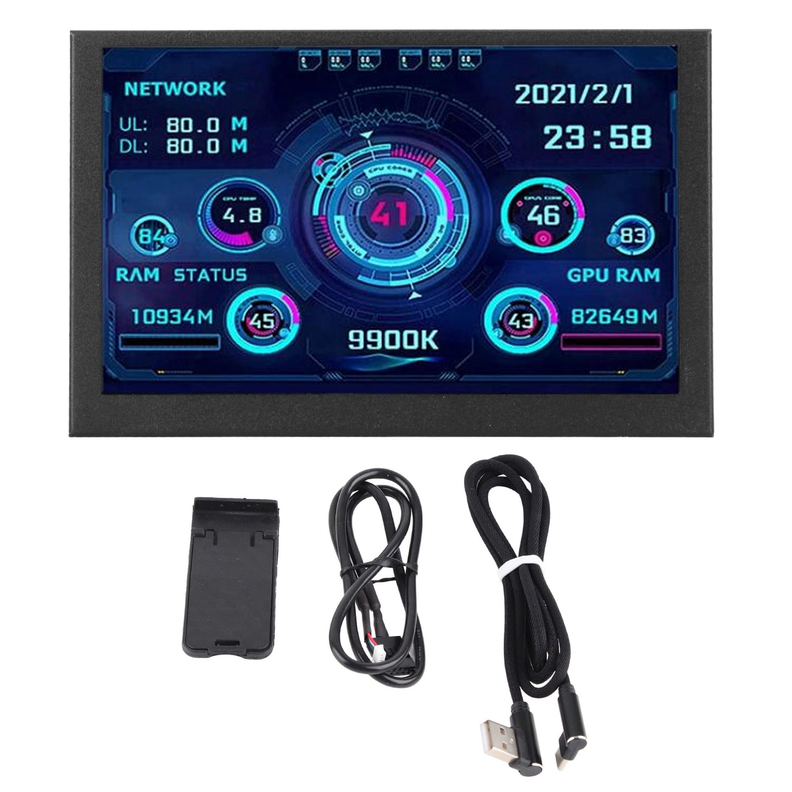 Computer Temp Monitor 5 Inch Ips Display Type C Customizable Layout Pc ...