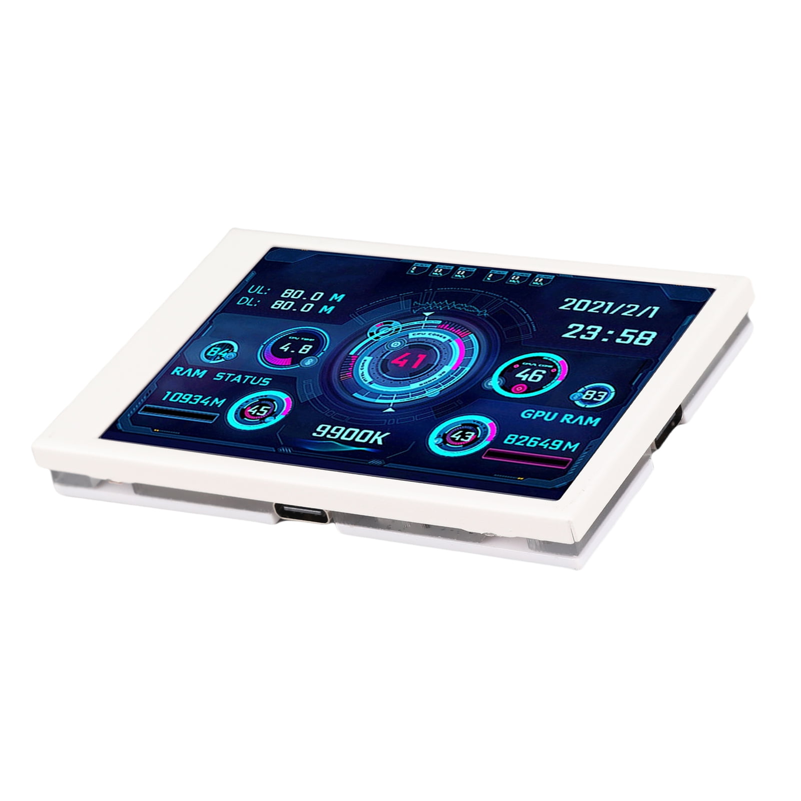 Computer Temp Monitor, USB Type C Interface 320x480 3.5in PC Temperature Display For Home ...